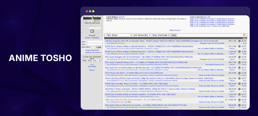 I 20 migliori siti torrent di anime nel 2025